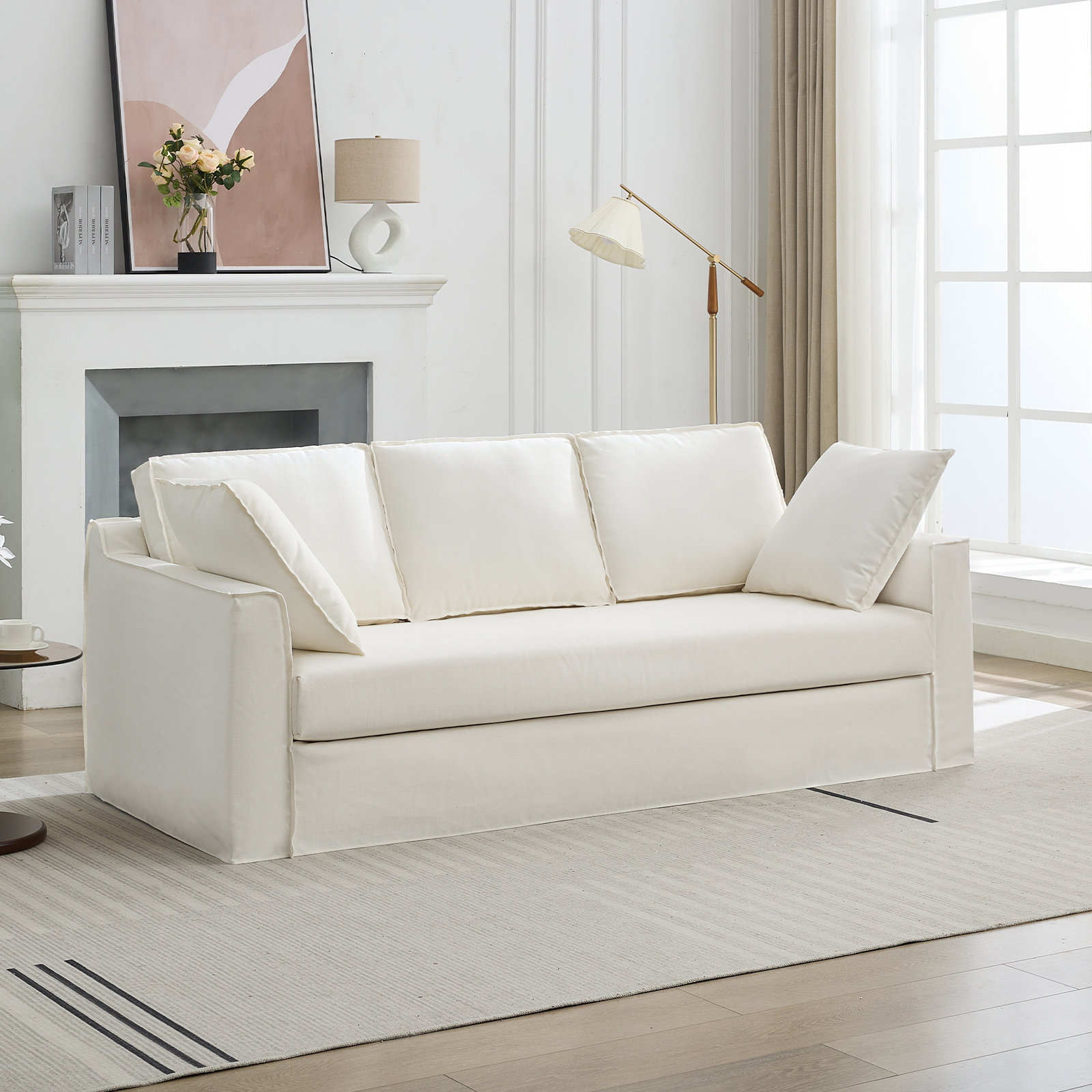 Latitude Run® Kashanda 84.6" Wide Arm Slipcovered Sofa & Reviews - Wayfair Canada